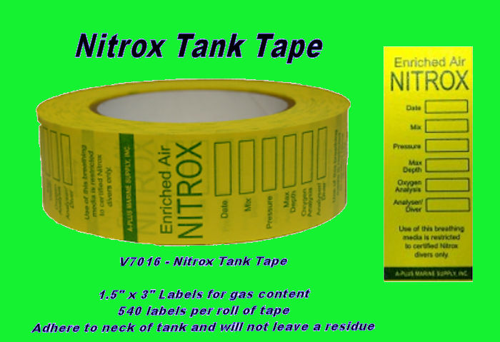 Nitrox Scuba Tank Valve tape Decal Sticker percentage reading - Nitrox